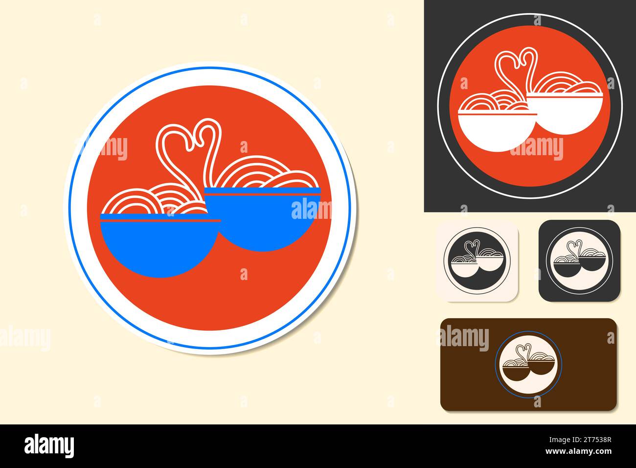 LOGO icon ramen cafe isolated vector set Stock Vector Image & Art - Alamy