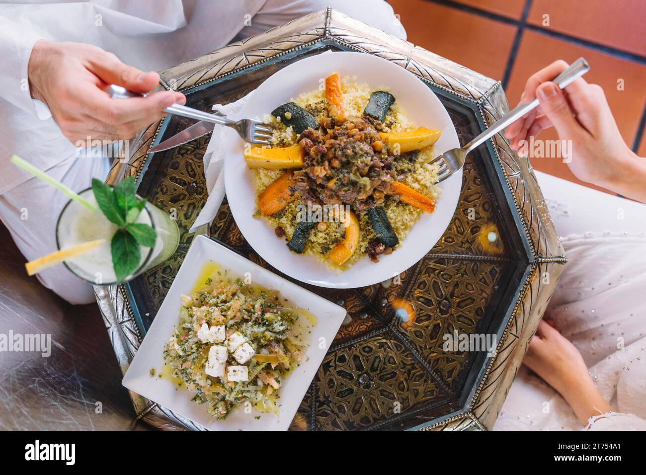 Top view arab dish Stock Photo - Alamy