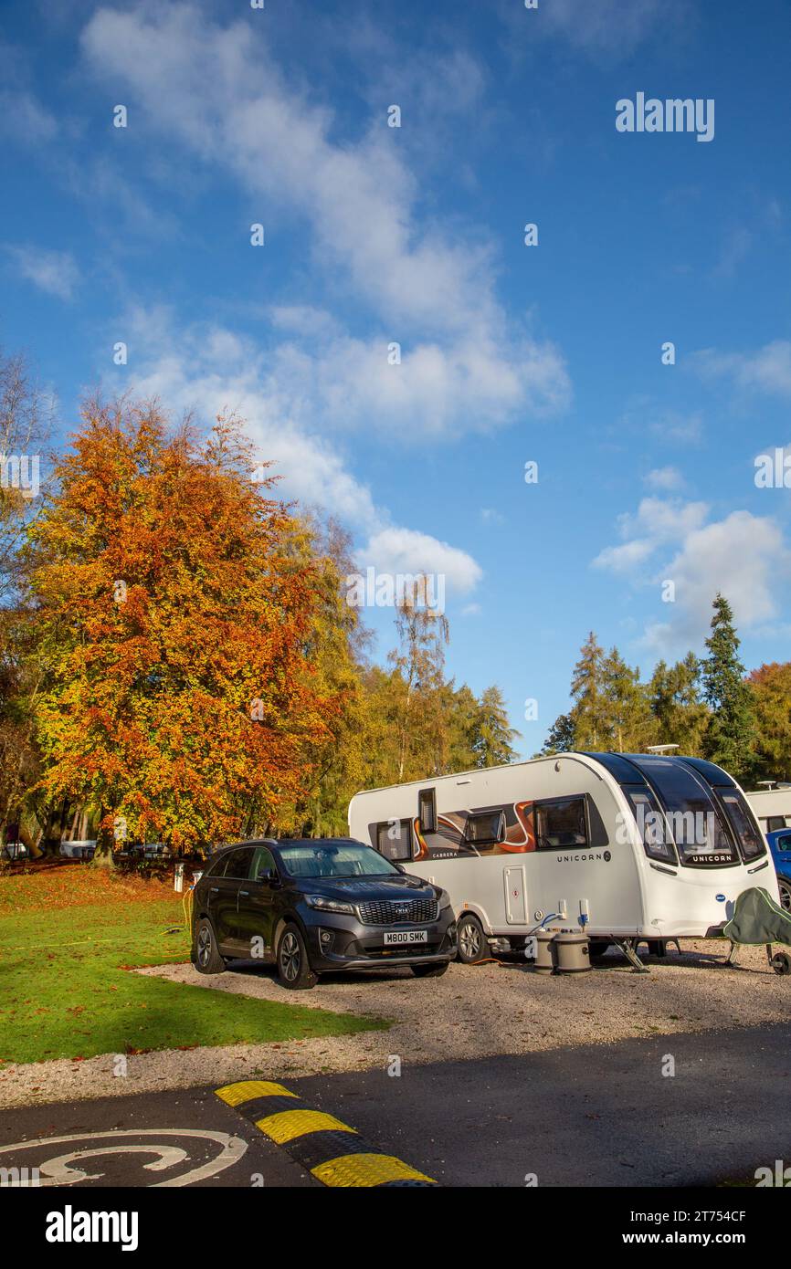 Camping in a caravan during the Autumn sunshine at the Caravan and ...