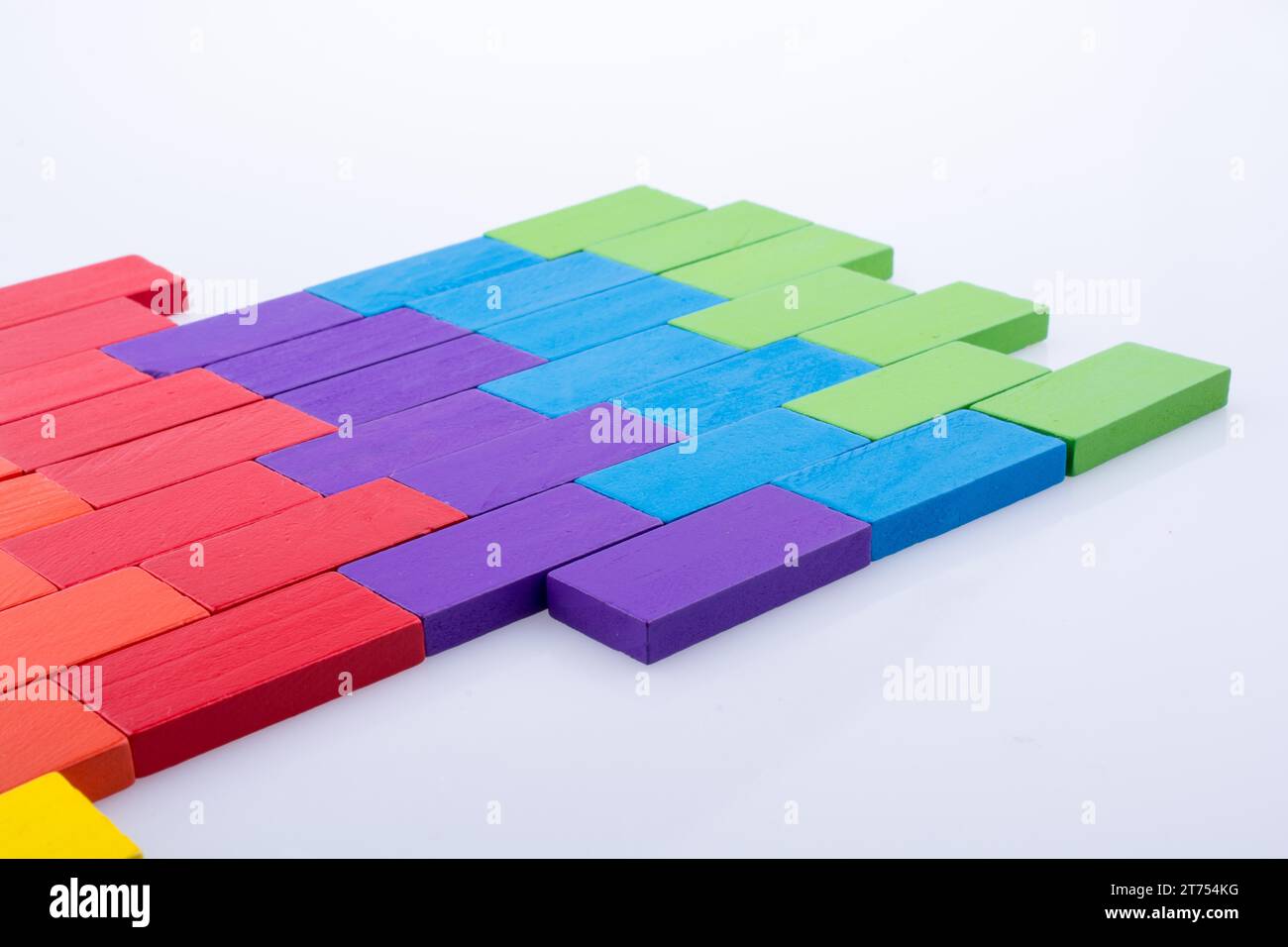 Colorful Domino Blocks on a white background Stock Photo - Alamy