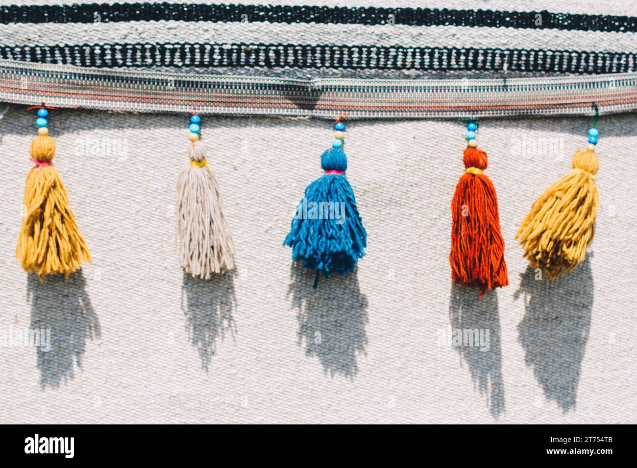 Selection of Ottoman Turkish traditional tassels in various colors ...