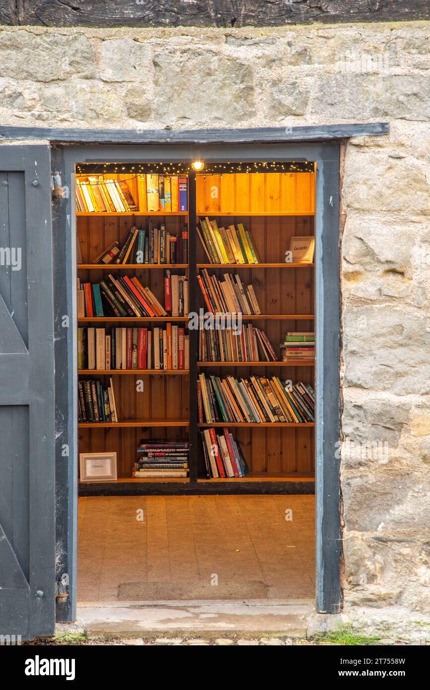 The second hand book shop in an old barn at the National Trust Chirk ...