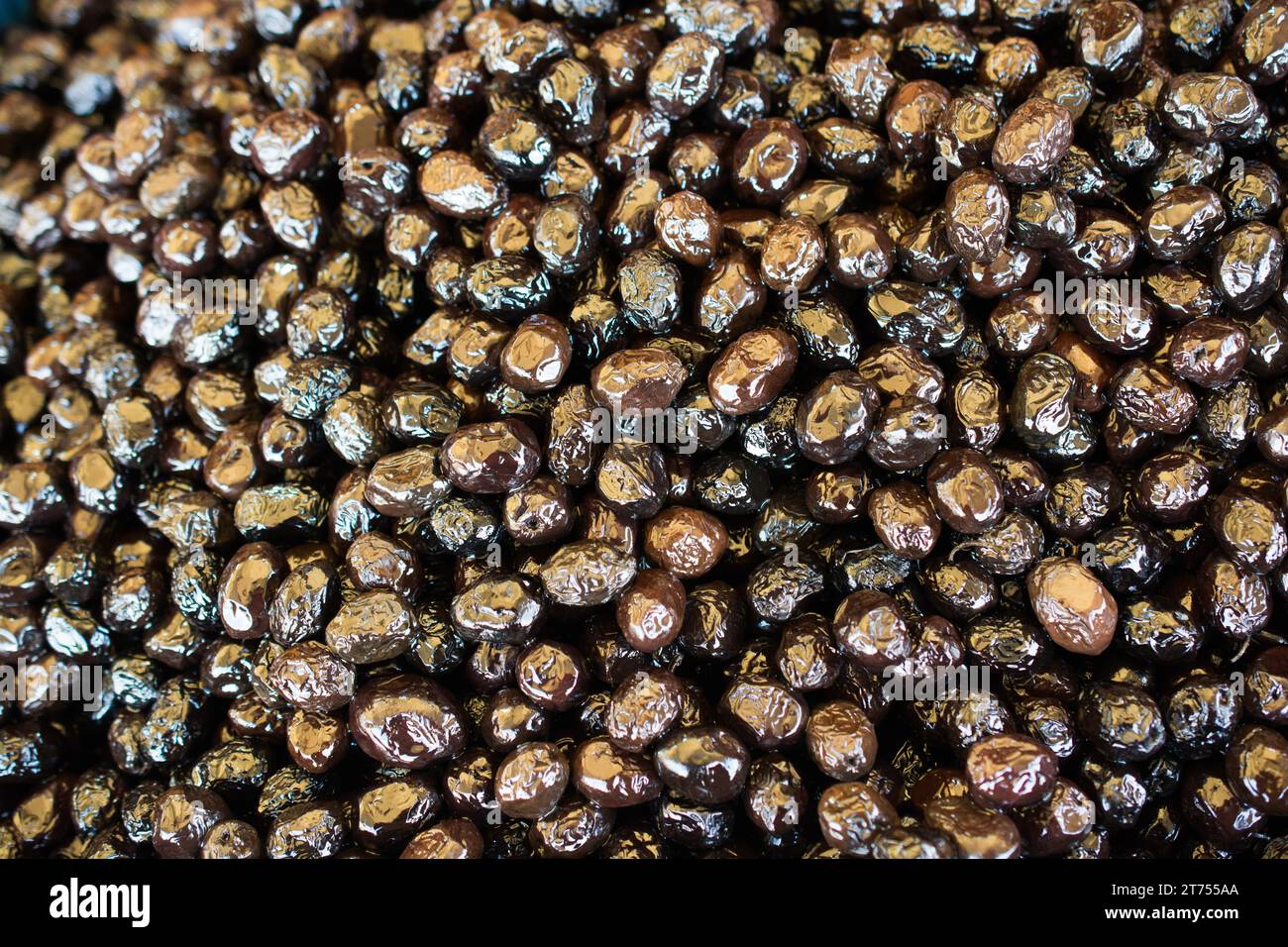 Turkish style prepared olives in the market stands Stock Photo - Alamy