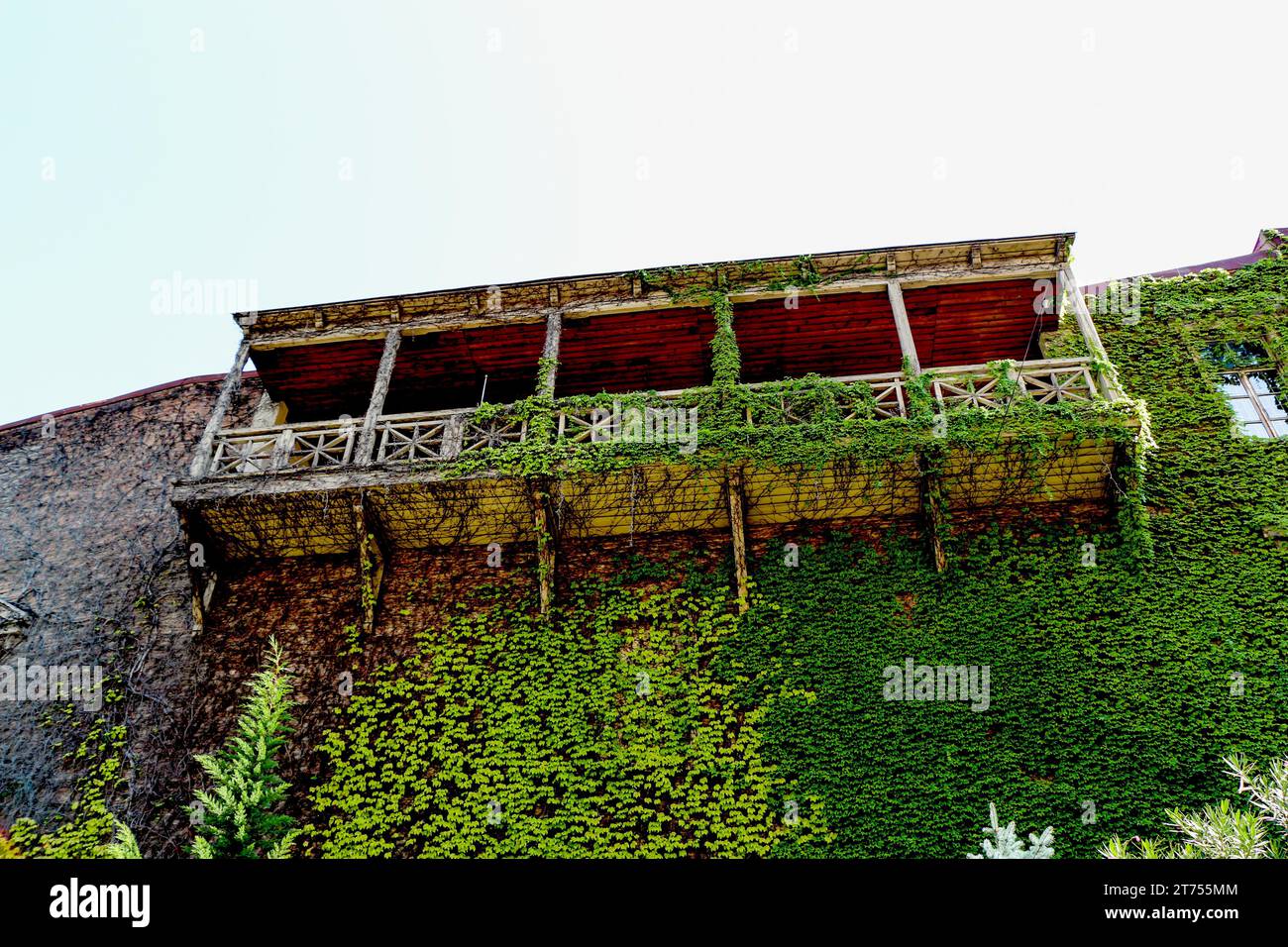 Balcony of a Traditional Georgian houses made of wood in Tbilisi of ...