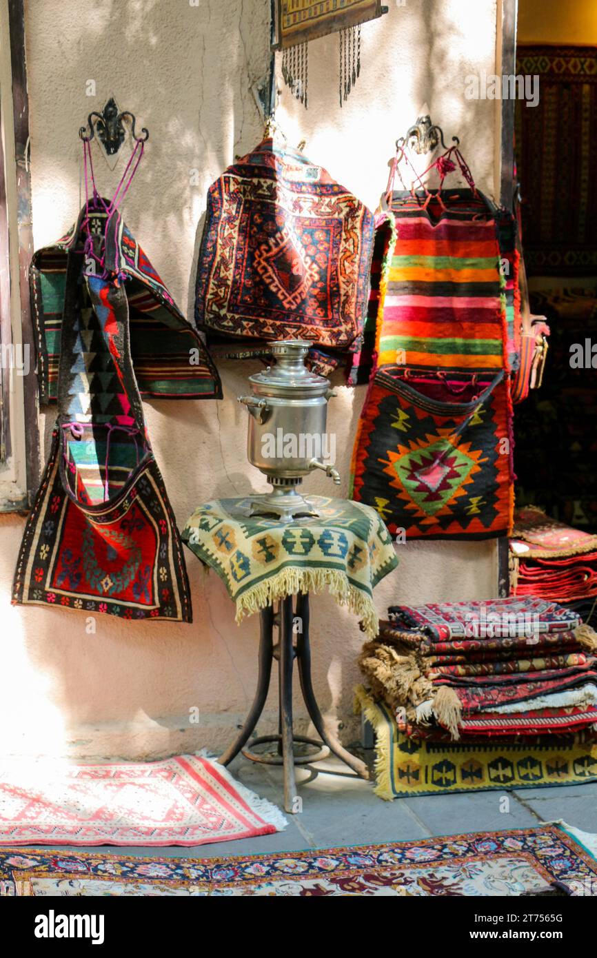 Old hand made carpet and rugs of traditional types Stock Photo - Alamy