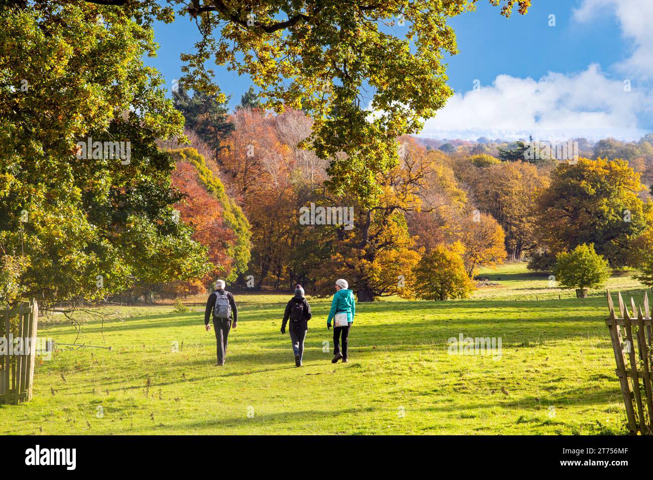 People walking through the grounds and parkland of the National Trust ...