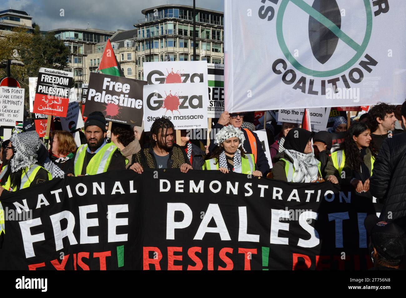 The Ceasefire March in London on Armistice Day 11th November 2023 Stock ...