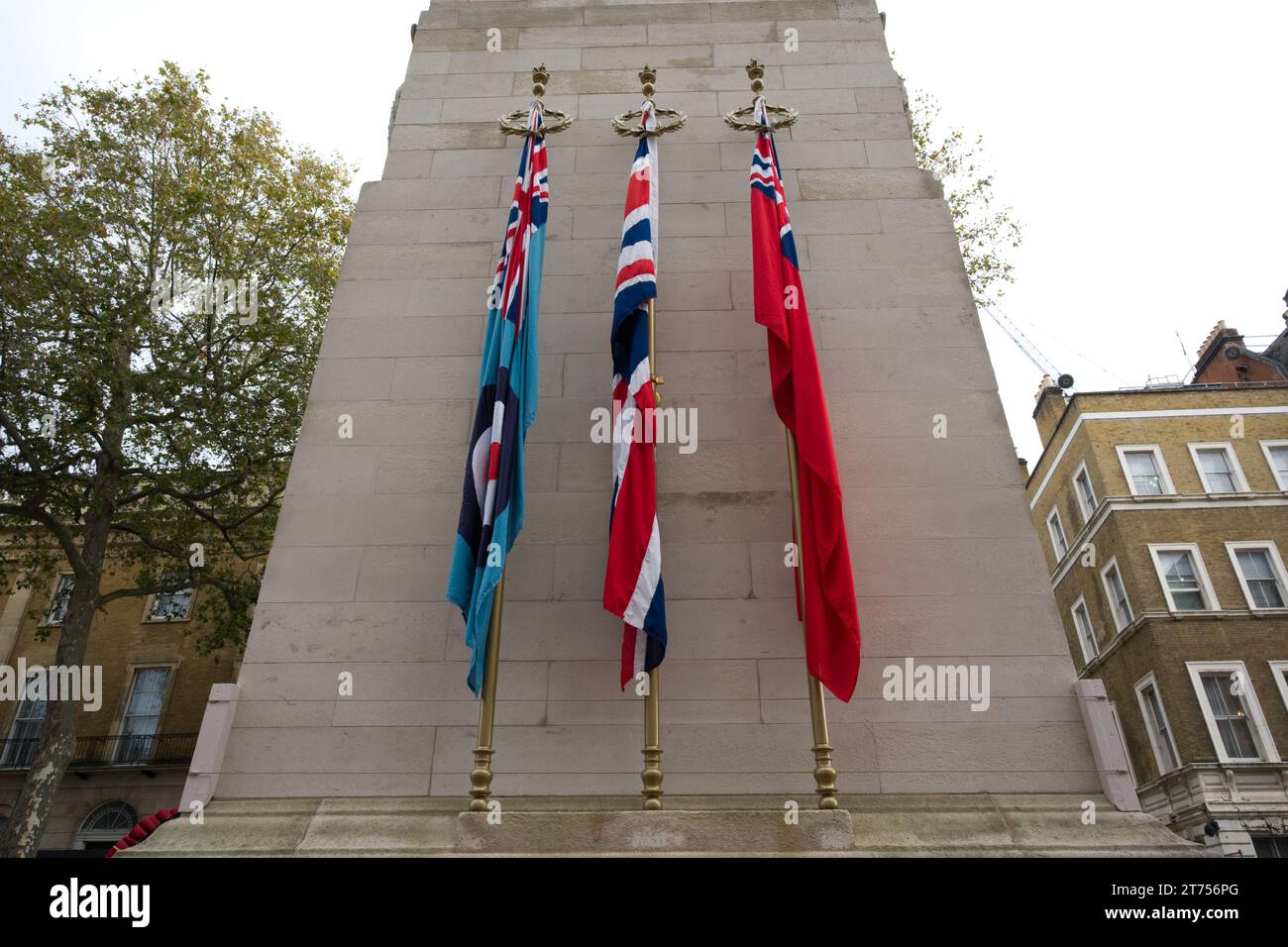 The Cenotaph in London the day after Remembrance Sunday Stock Photo - Alamy