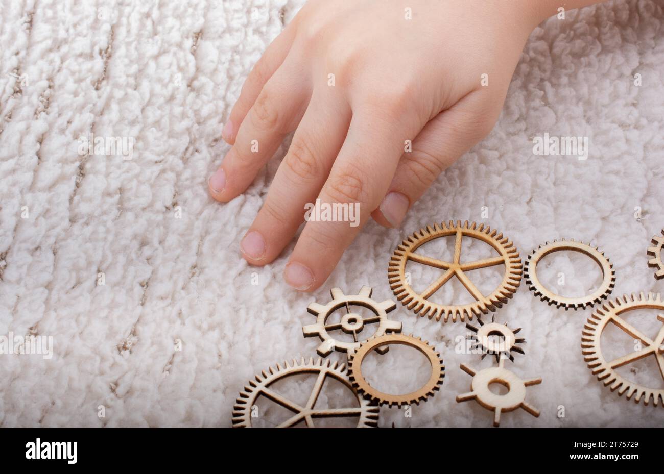 Hand holding gear wheels as the concept of mechanism Stock Photo - Alamy