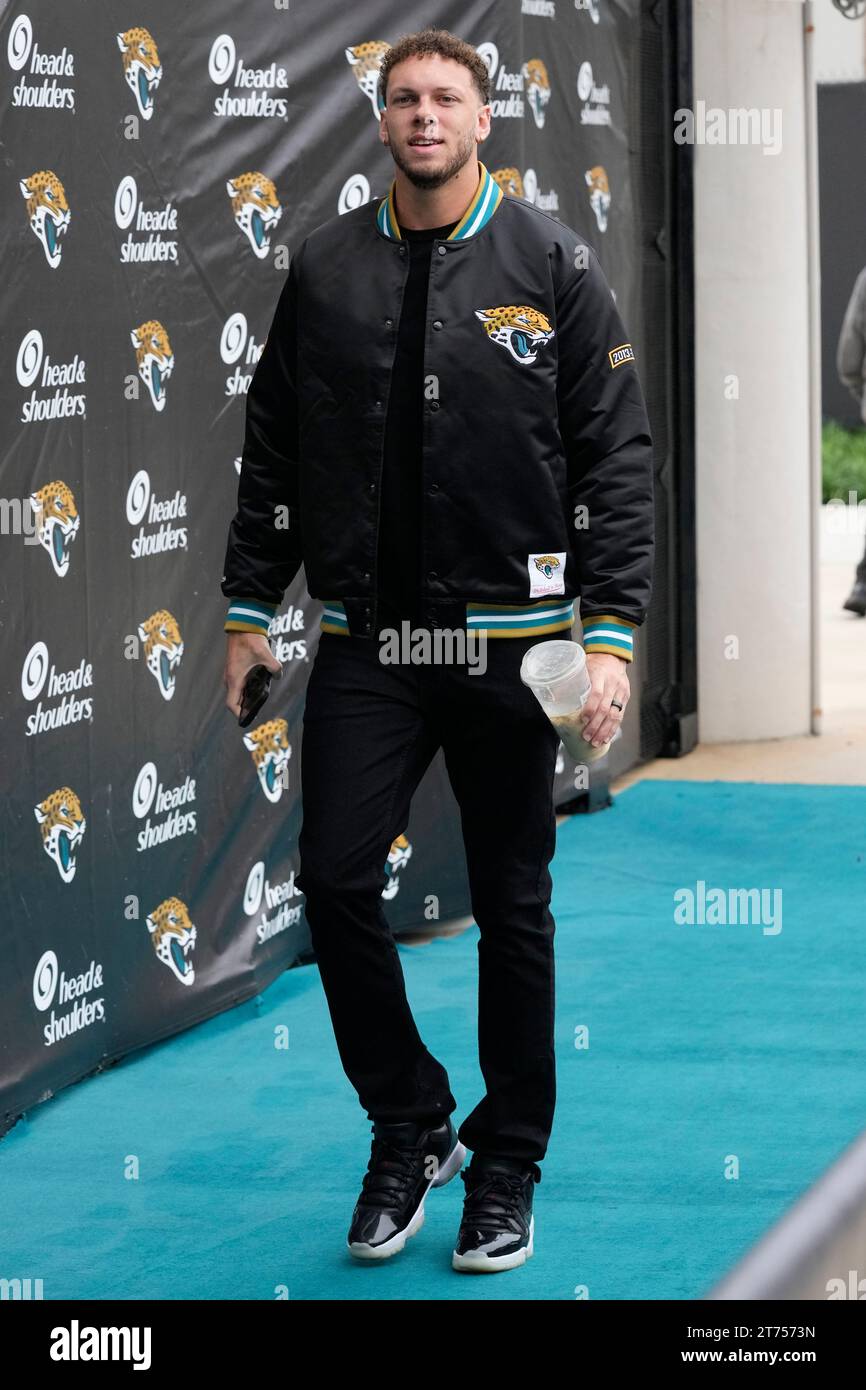 Jacksonville Jaguars wide receiver Jacob Harris arrives arrives at the ...