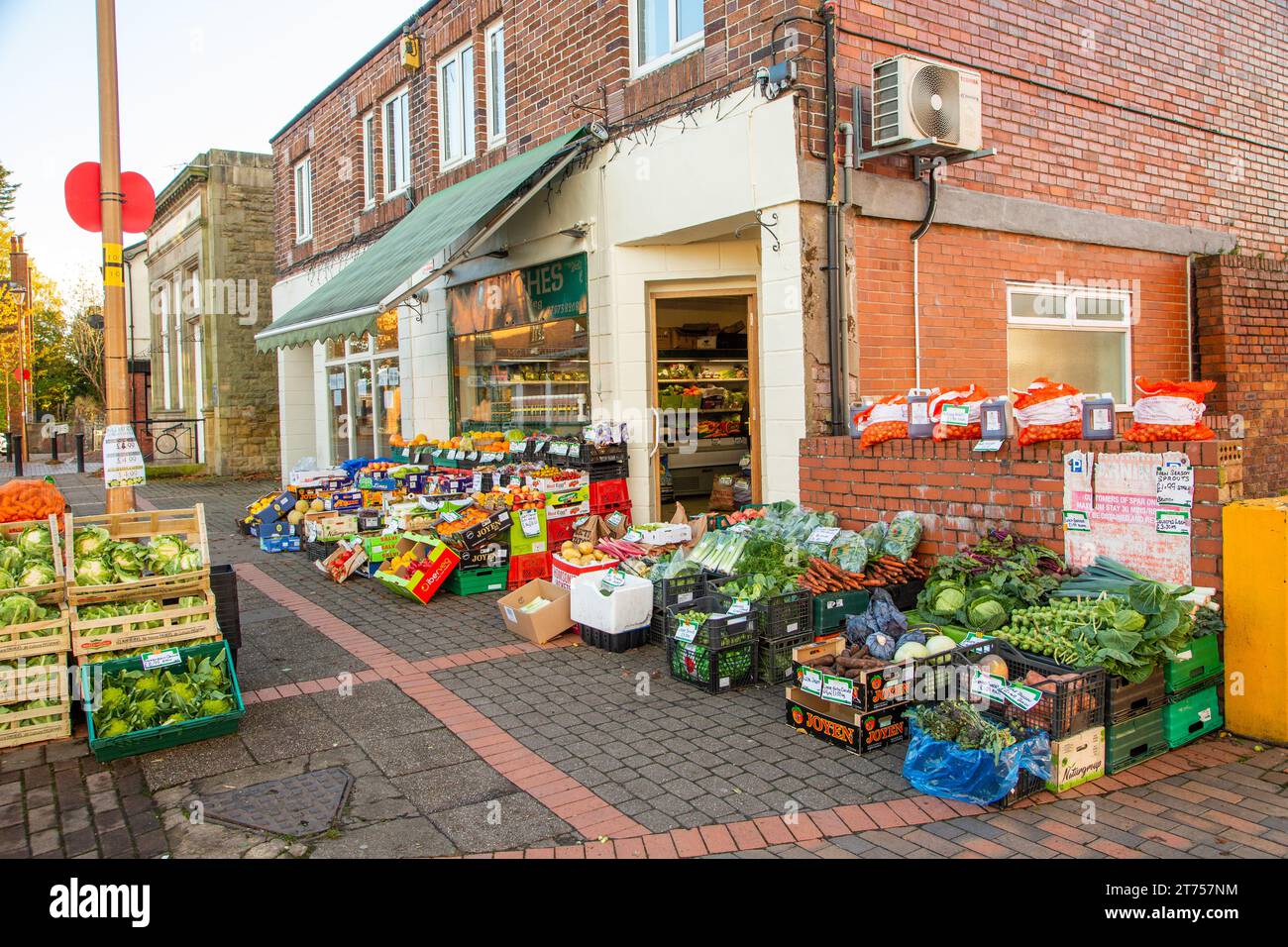 Small independent fruit and vegetable shop in the Welsh town of Chirk ...