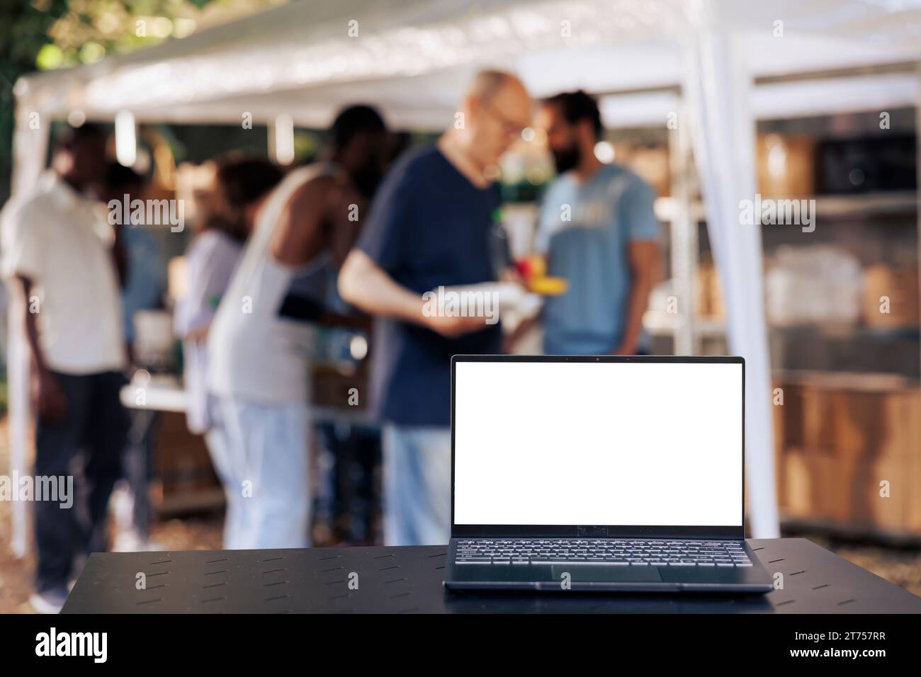 Image showcasing laptop displaying isolated white screen placed on ...