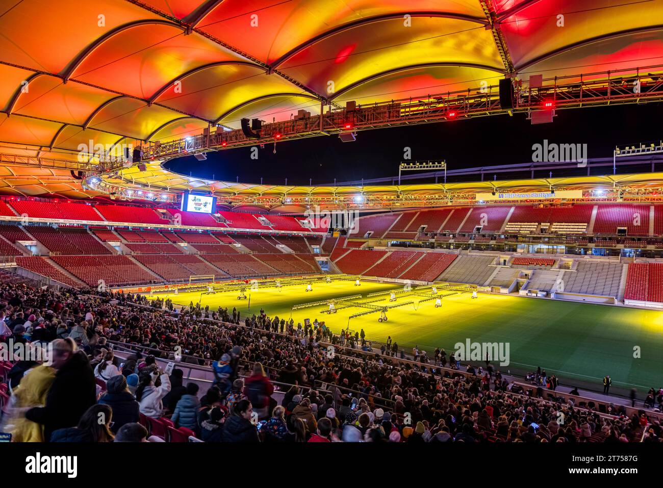 Artificial sunlight in the MHPArena. In the VfB Stuttgart football ...