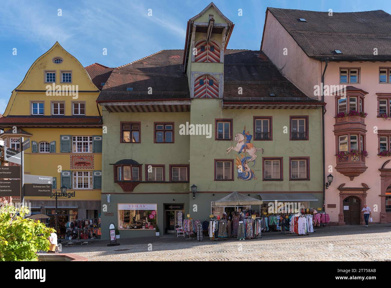 Historic houses in the old town centre of Rottweil, Baden-Wuerttemberg ...