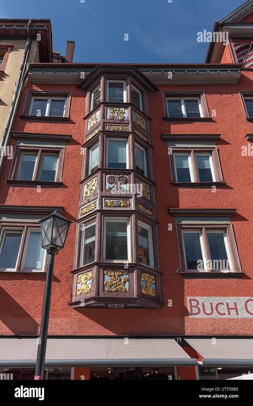 Multi-storey bay windows on a historic house, Rottweil Baden ...