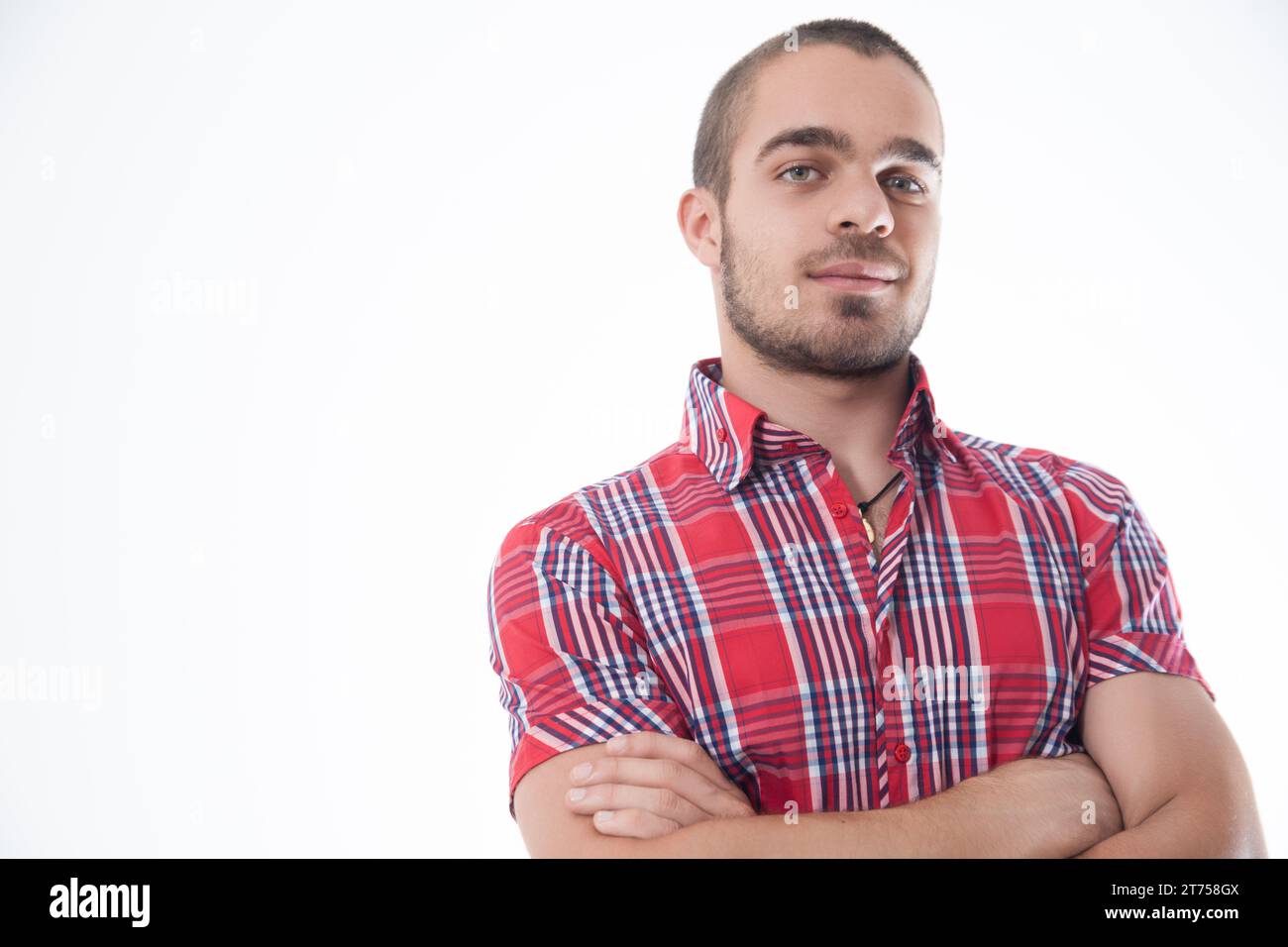 Strong man stands arms hi-res stock photography and images - Alamy