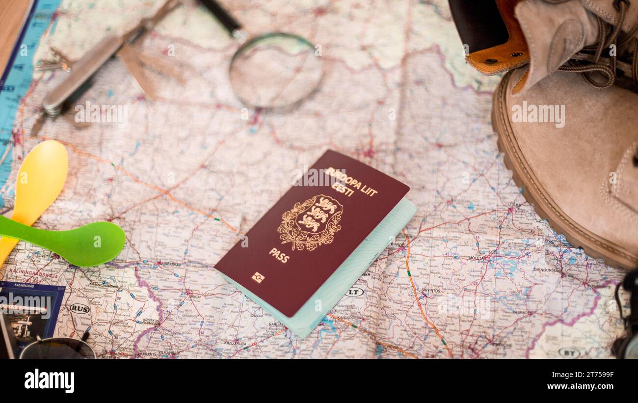 Close up passport map Stock Photo - Alamy