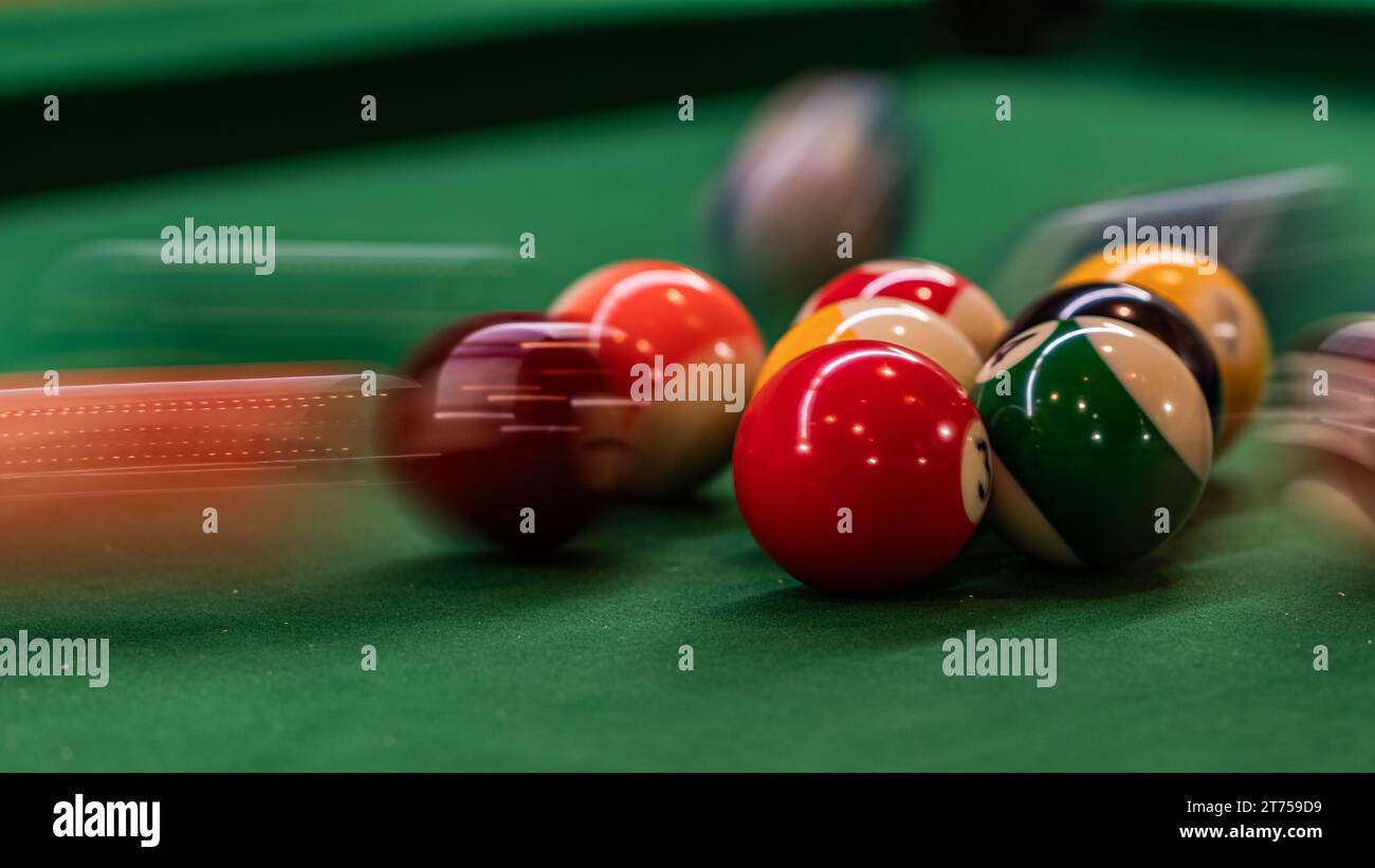 Striking composition of a billiard table, showcasing the allure and ...