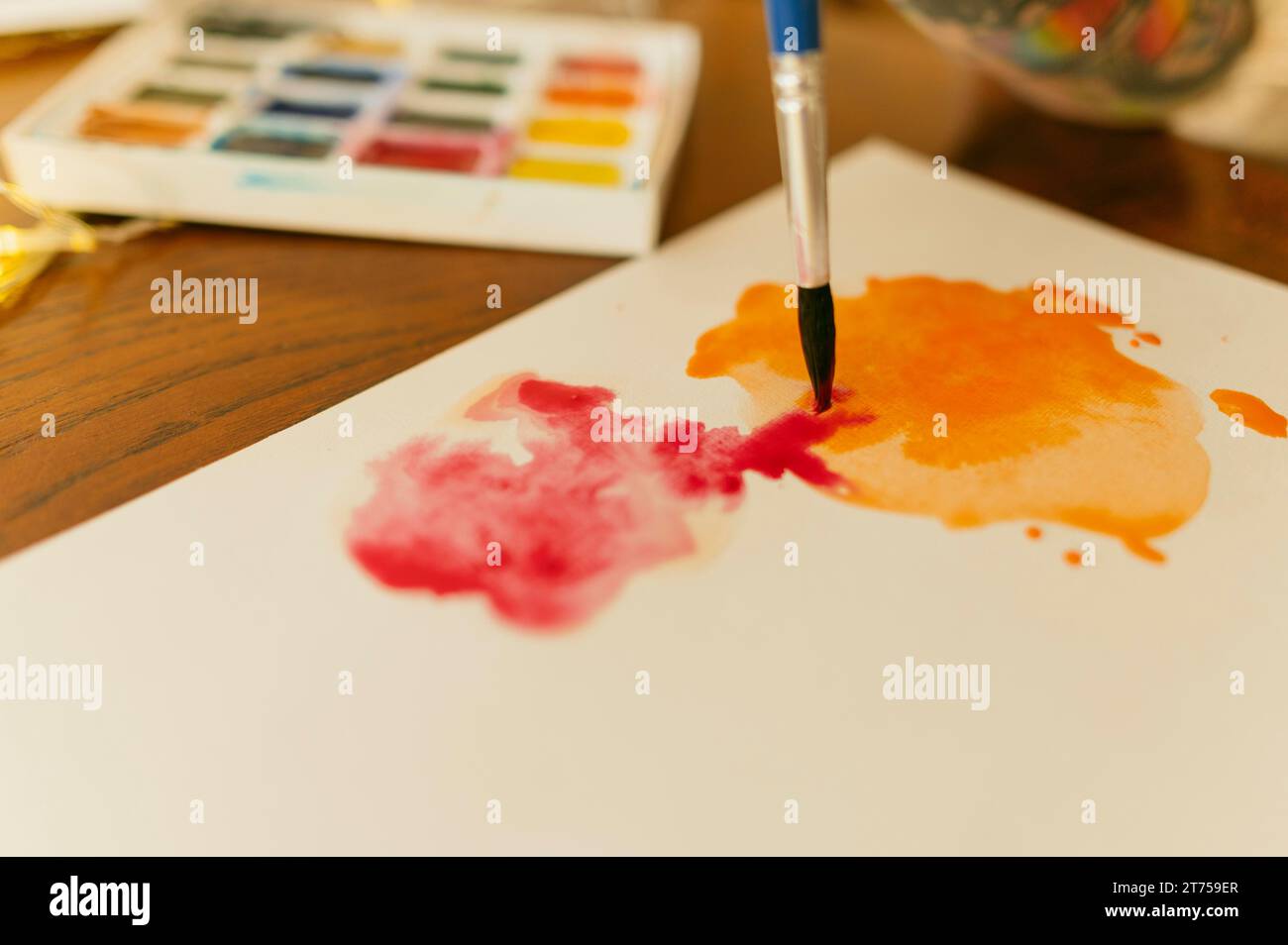 Color palette box painting Stock Photo - Alamy