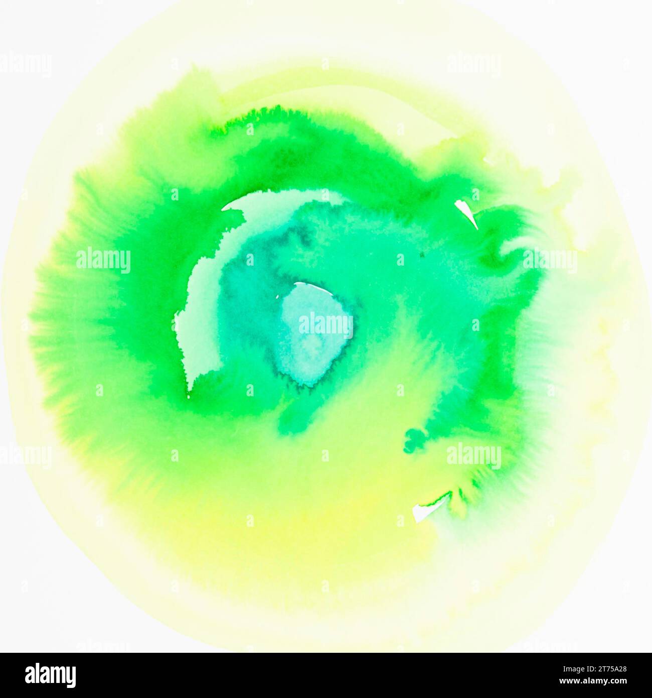 Green color watercolor hand drawn gradient backdrop Stock Photo - Alamy