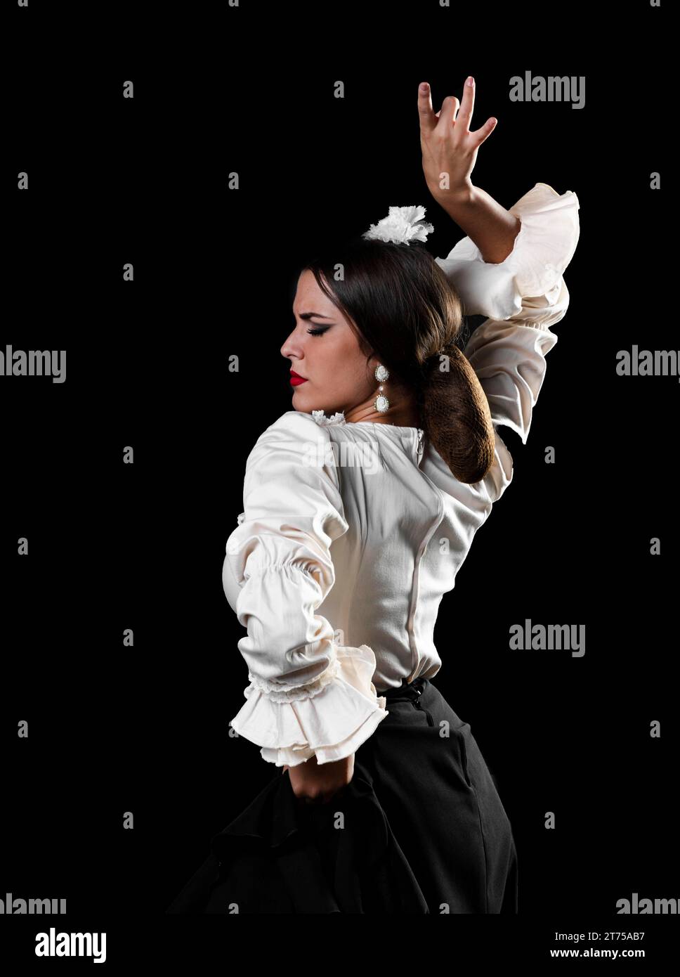 Lady dancing flamenco with arm up Stock Photo - Alamy