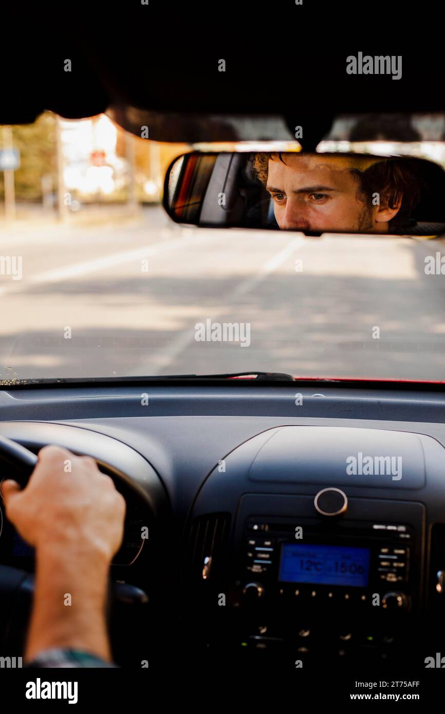 Rearview mirror car driving through hi-res stock photography and images ...
