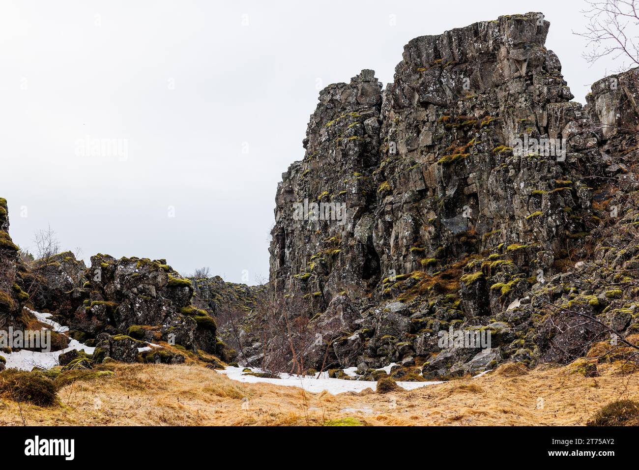 Massive mountain range in nordic setting, Icelandic rocky peaks in ...