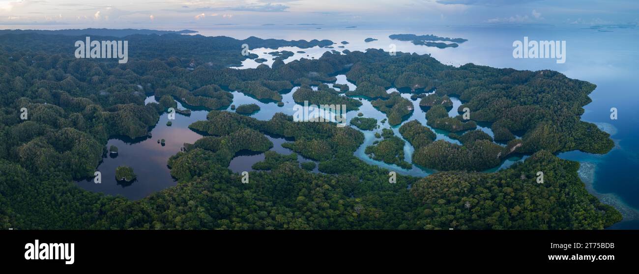 Scenic islands inside the larger island of Gam, in Raja Ampat ...