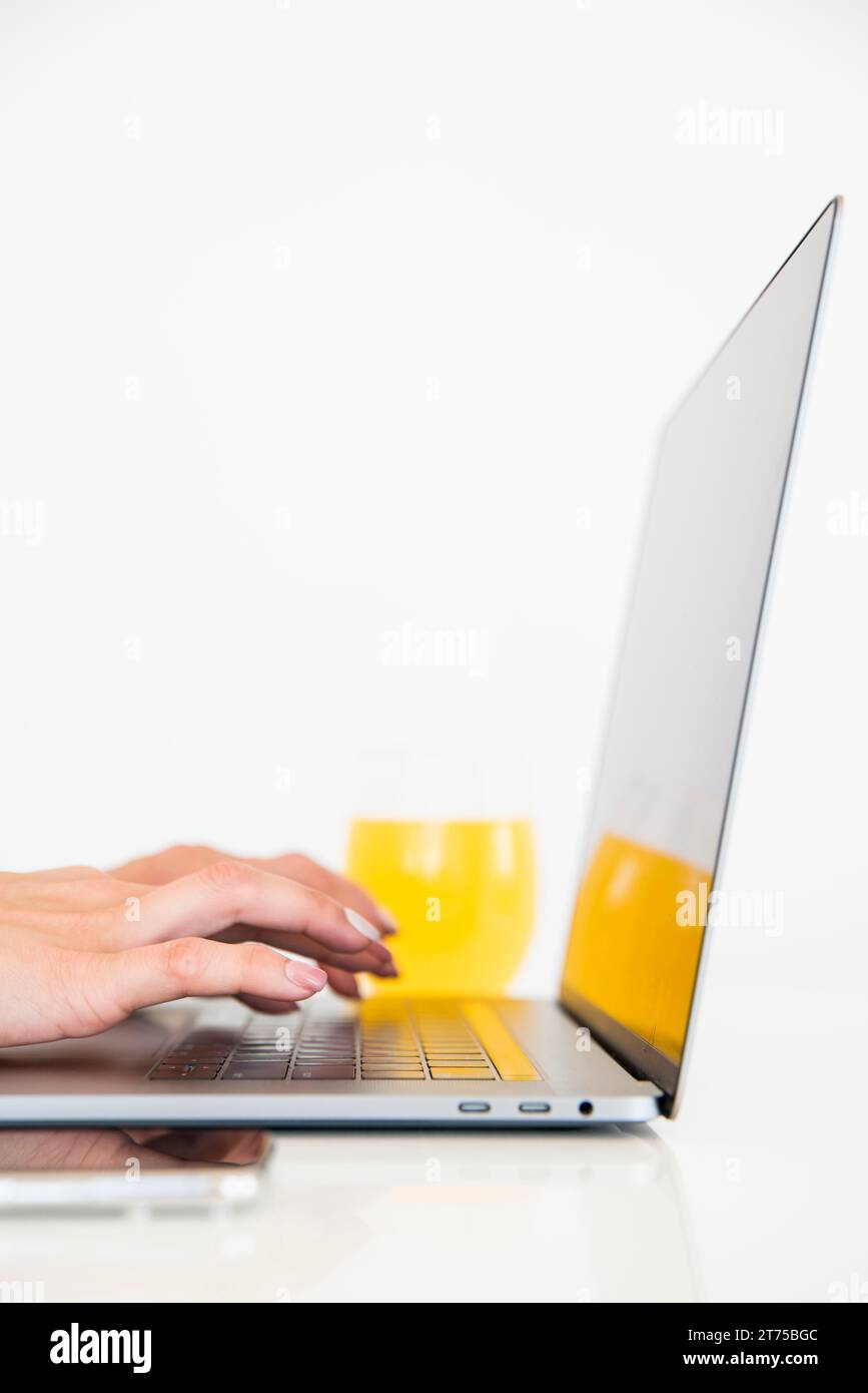 Juice laptop hi-res stock photography and images - Alamy