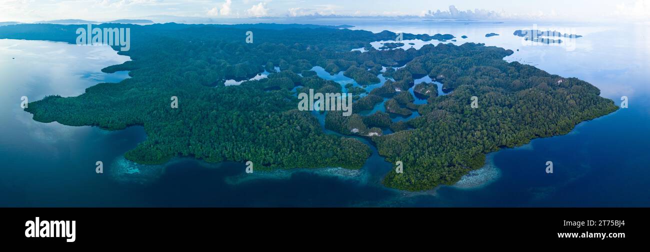 Scenic islands inside the larger island of Gam, in Raja Ampat ...