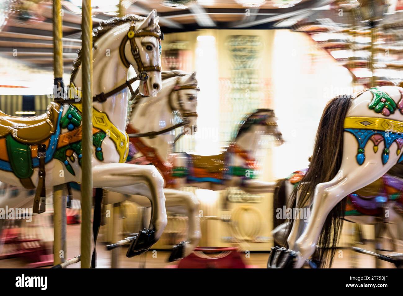 Toy horses traditional fairground vintage carousel Stock Photo - Alamy