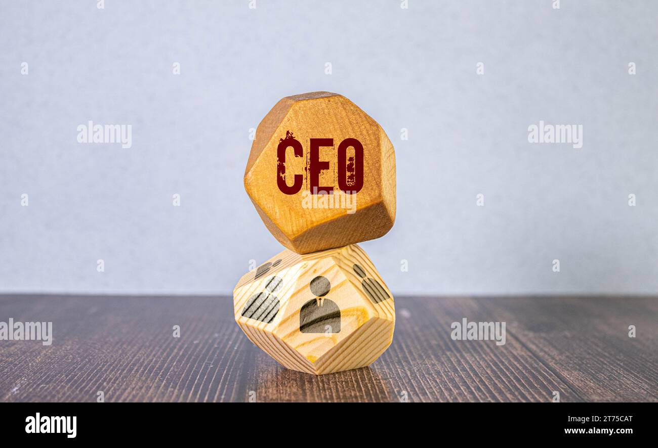 Alphabet text word CEO on wooden block cube. Chief Executive Officer ...