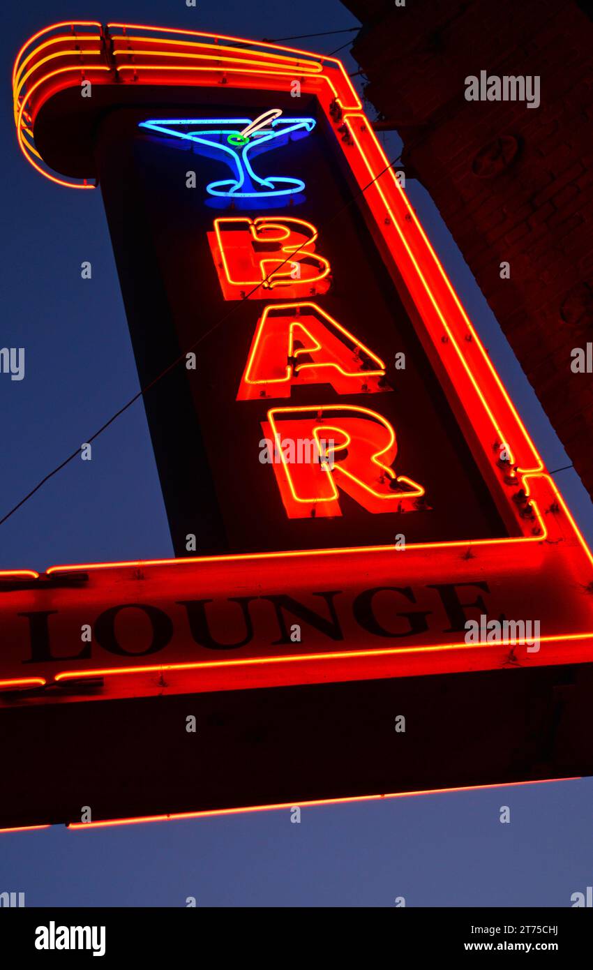 Neon Bar and Lounge Stock Photo - Alamy