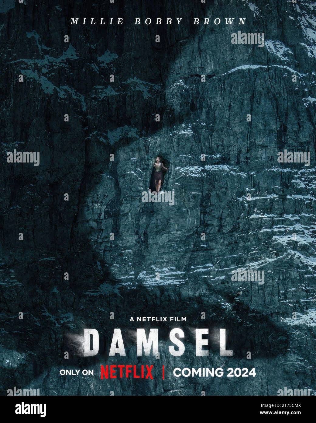 DAMSEL, advance poster, Millie Bobby Brown, 2024. © Netflix / Courtesy ...