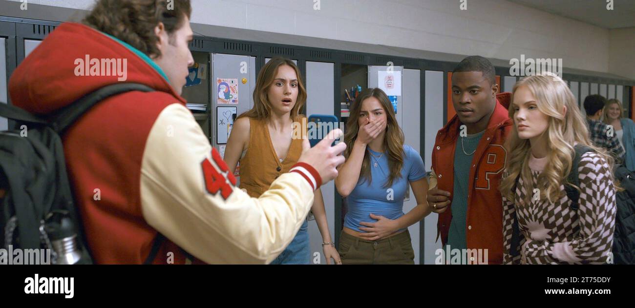 THANKSGIVING, from left: Tomaso Sanelli, Nell Verlaque, Addison Rae ...