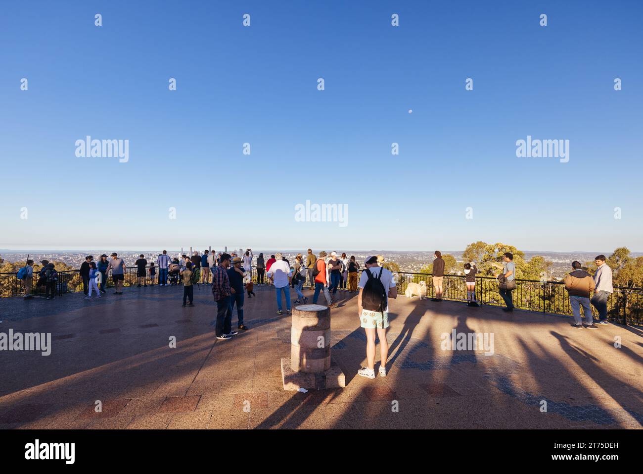 BRISBANE, AUSTRALIA - JULY 30, 2023: Brisbane skyline from Mount Coot ...