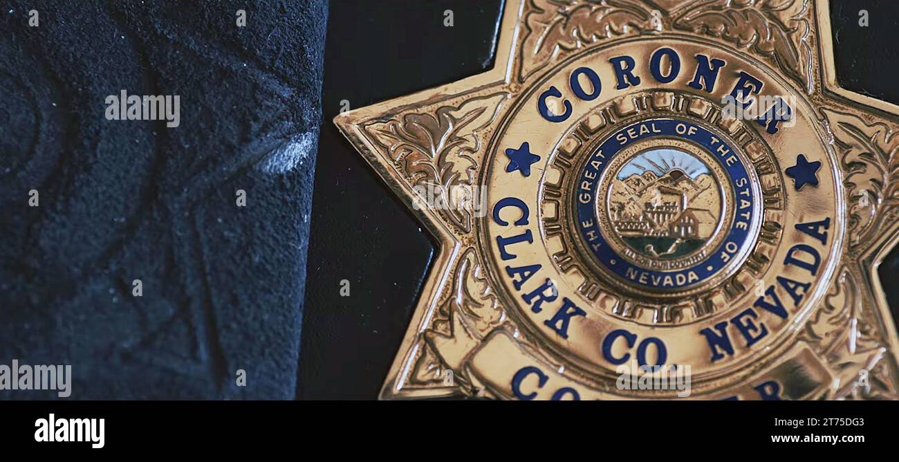 THIS MUCH WE KNOW, coroner's badge, 2022. © Oscilloscope / Courtesy ...