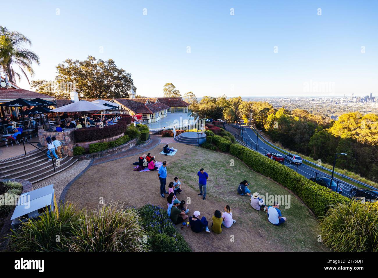 BRISBANE, AUSTRALIA - JULY 30, 2023: Brisbane skyline from Mount Coot ...