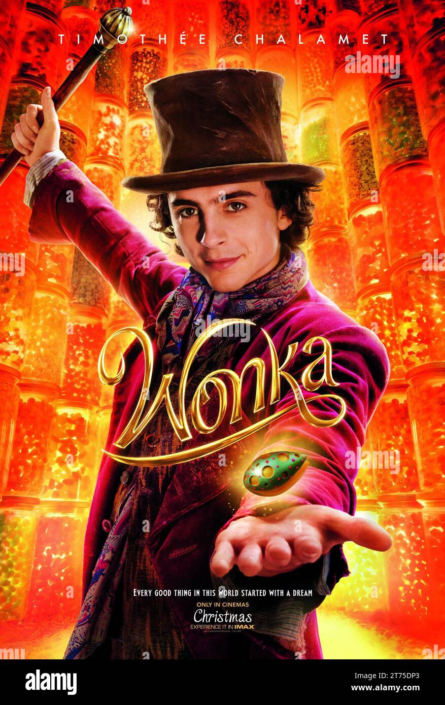 WONKA, poster, Timothee Chalamet, 2023. © Warner Bros. / Courtesy ...