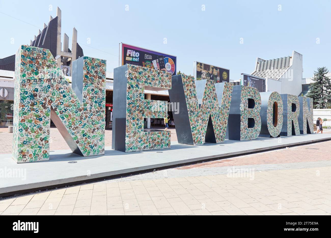 The iconic Newborn monument in Pristina, Kosovo Stock Photo - Alamy