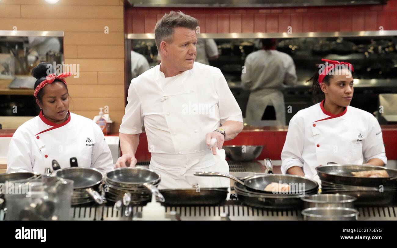 HELL'S KITCHEN, from left: contestant Claudia Diawara, host chef Gordon ...