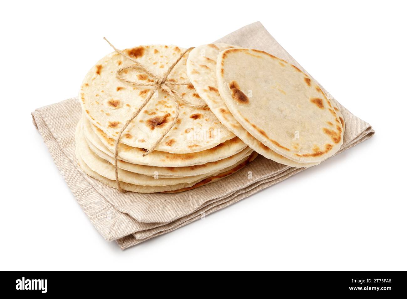 Bunch of tasty pita bread on white background Stock Photo - Alamy