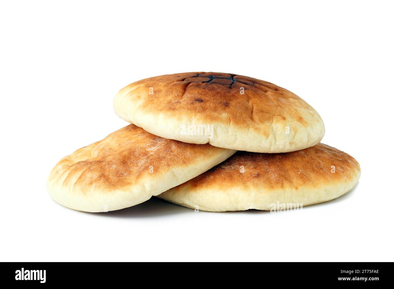 Tasty pita bread on white background Stock Photo - Alamy