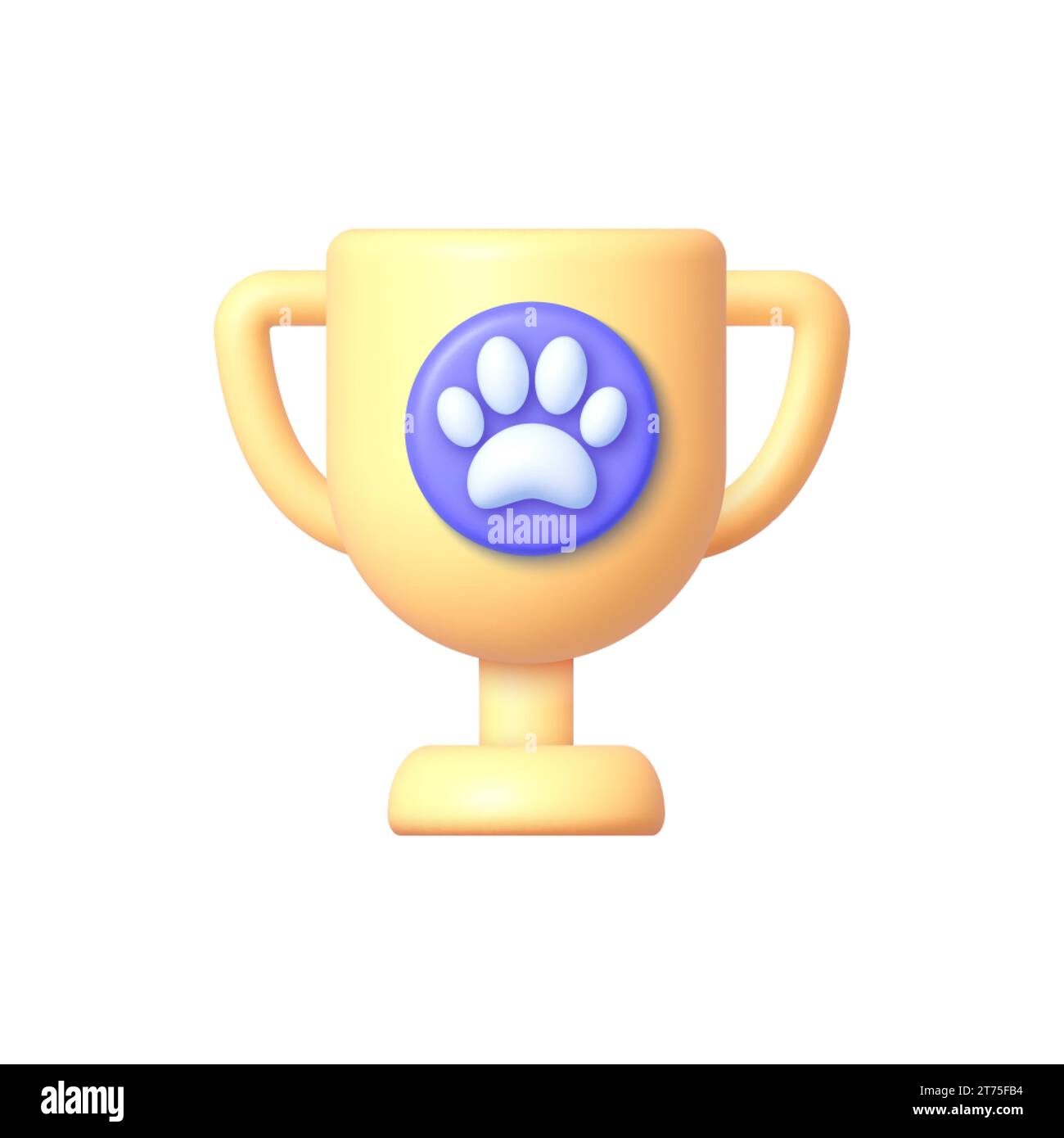 Gold pet trophy 3d on white background. Vector illustration Stock ...