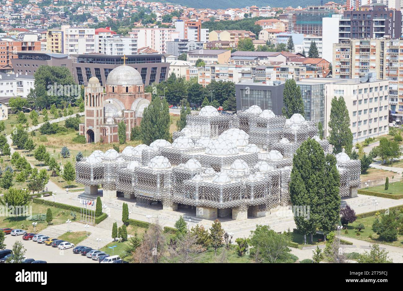 The bizarre Pristina National Library in Kosovo Stock Photo - Alamy