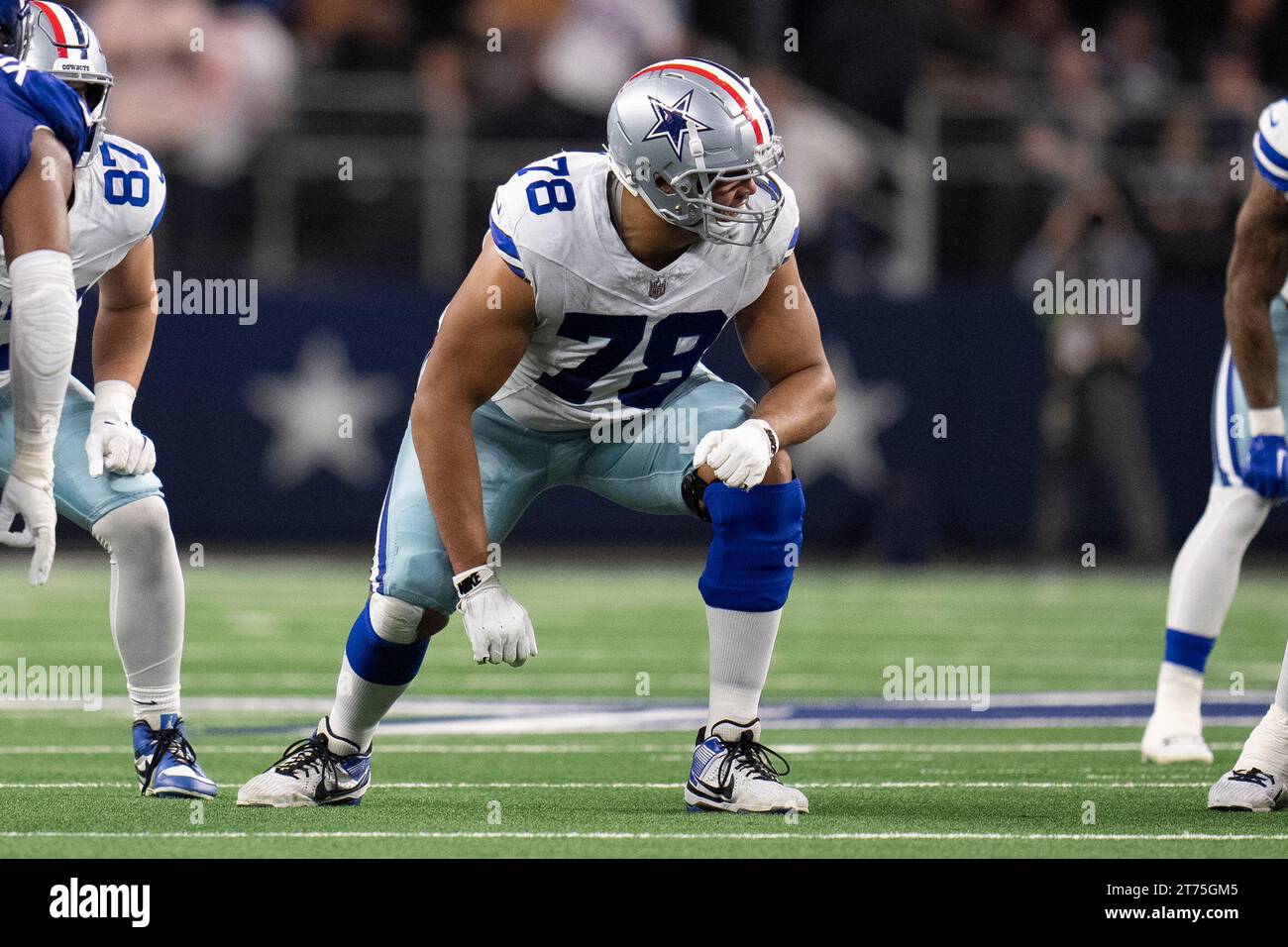 Dallas Cowboys offensive tackle Terence Steele (78) lines up for a play ...
