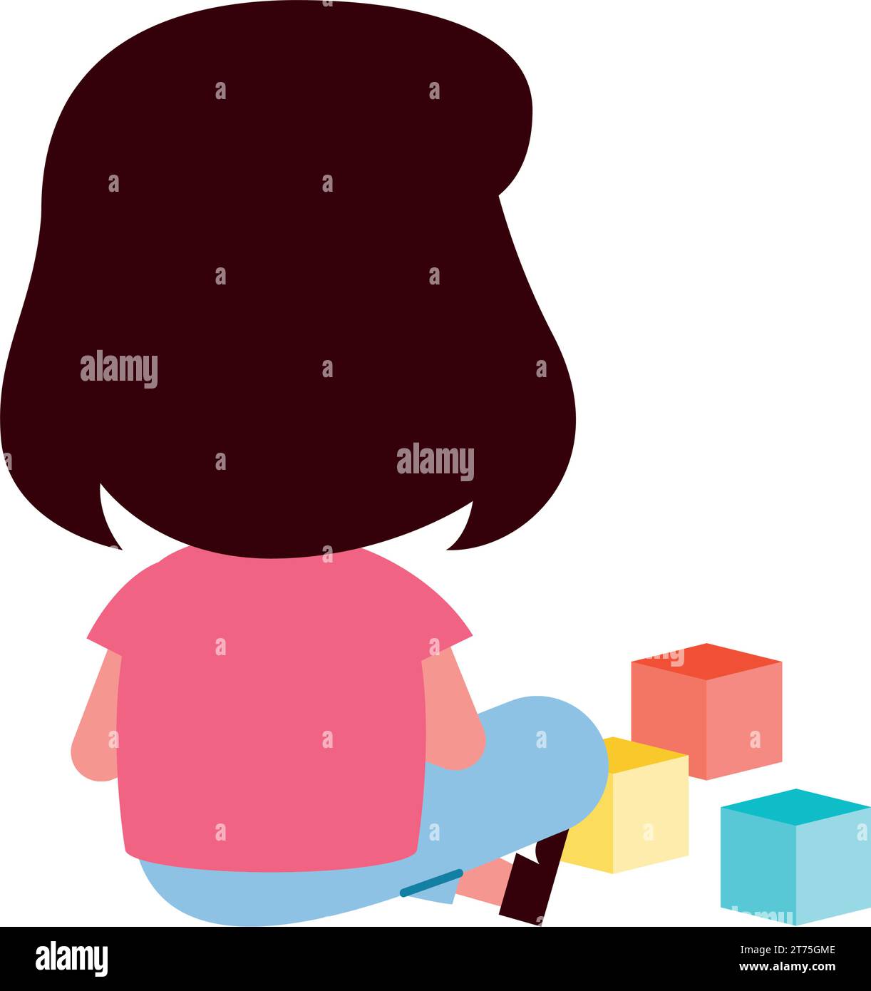 autism girl with cubes Stock Vector Image & Art - Alamy