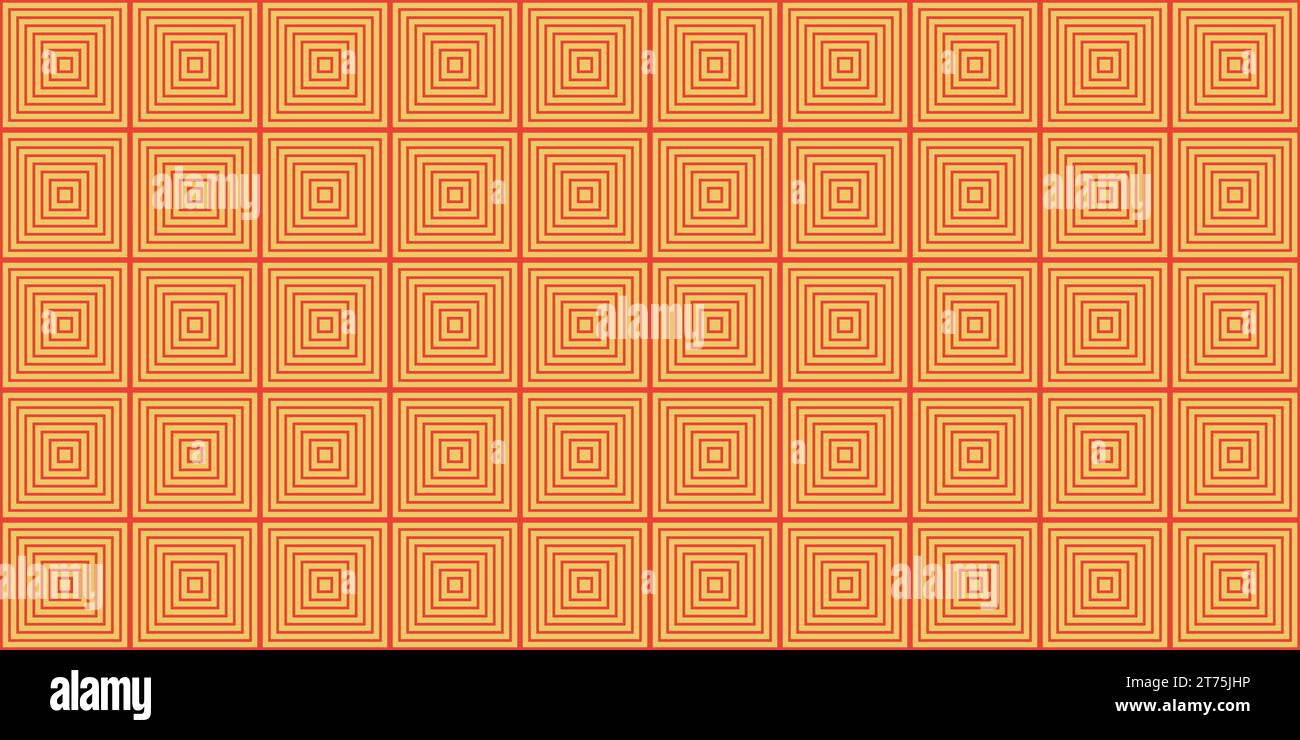 Simple geometric seamless pattern with squares, red and orange colors ...