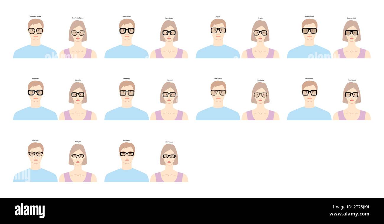 Square rim glasses Stock Vector Images - Alamy