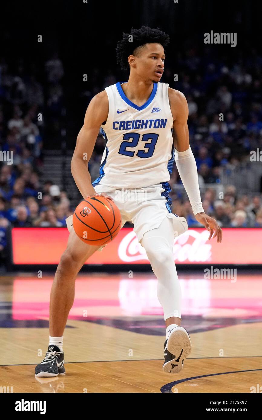 Creighton guard Trey Alexander (23) drives up court during the first ...